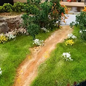 60 Pcs DIY Miniature Colorful Flower Cluster Self Adhesive Flower Vegetation Groups Static Grass Tufts for Train Landscape Railroad Scenery Sand Military Layout Model Miniature Bases and Dioramas