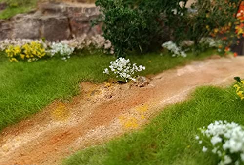 60 Pcs DIY Miniature Colorful Flower Cluster Self Adhesive Flower Vegetation Groups Static Grass Tufts for Train Landscape Railroad Scenery Sand Military Layout Model Miniature Bases and Dioramas