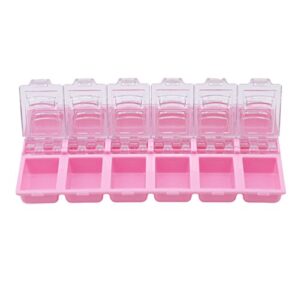 Rurah 12 Grid Storage Box Organiser Nail Art Rhinestone Jewelry Diamonds Earrings Beads Display DIY Art Craft Case Organizer Storage Container,Pink