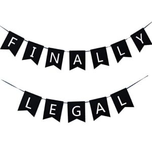 21 finally legal 21st birthday decorations black and silver finally legal party banners 21st birthday party sign