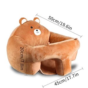 AIPINQI Baby Support Seat, Plush Cute Soft Animals Shaped Learning Sitting Chair On Floor Suitable for Play Infants Tummy Time Bear