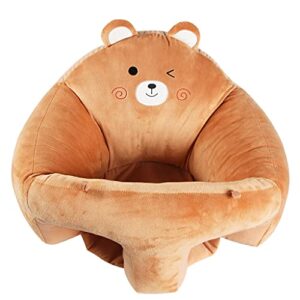 AIPINQI Baby Support Seat, Plush Cute Soft Animals Shaped Learning Sitting Chair On Floor Suitable for Play Infants Tummy Time Bear