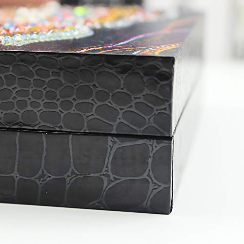 URYY DIY Diamond Painting Jewelry Box Kit,Special Shape Rhinestone PU Leather Rings Necklace Bracelet Organizer Storage Box Gift Case-Elephant