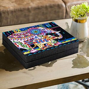 URYY DIY Diamond Painting Jewelry Box Kit,Special Shape Rhinestone PU Leather Rings Necklace Bracelet Organizer Storage Box Gift Case-Elephant