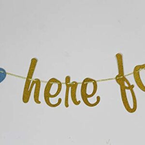 Here for the Sex Banner, Glitter Gender Reveal Bunting, He or She Decors, Boy or Girl Baby Shower Party Decorations, Gold