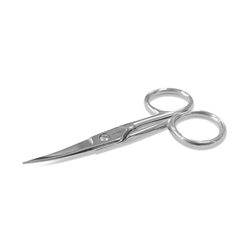 JARVISTAR Small Embroidery Curved Scissors, 4” Forged Stainless Steel Detail Craft Yarn Scissors, Pointed Tip Sharp Metal Precision Little Scissors for Fabric Sewing Needle Work, DIY craft