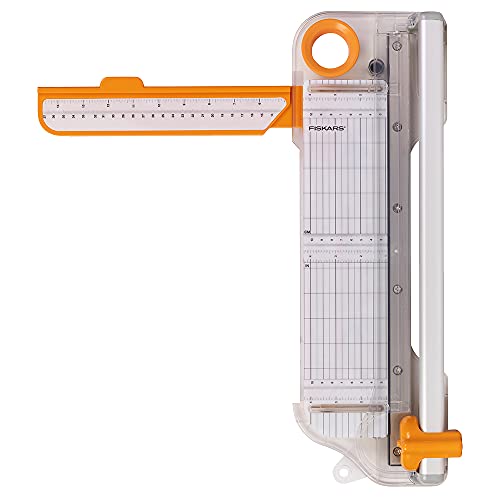 Fiskars Rotary Bypass Paper Trimmer, White/Orange