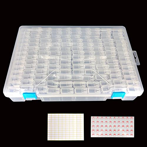 5D Diamond Painting Storage Container, Transparent Grids Plastic Small Jewelry Organizer for Beads Seeds Rhinestones