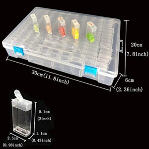 5D Diamond Painting Storage Container, Transparent Grids Plastic Small Jewelry Organizer for Beads Seeds Rhinestones