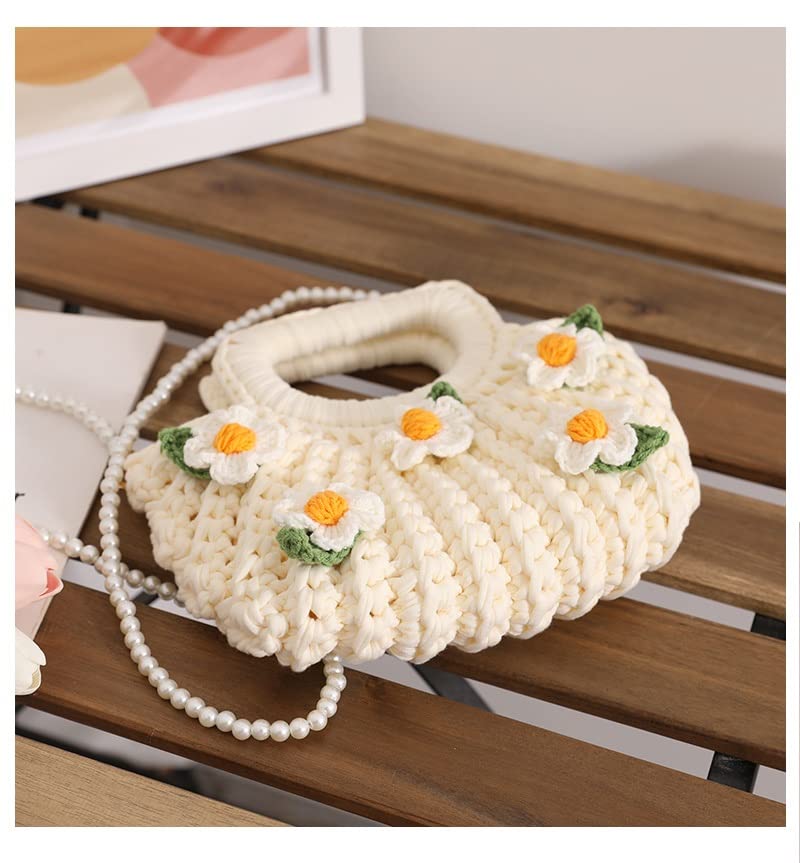 WYKDD Handmade Knitting Bag Wool Crochet Knitting Material Bag Hand Knitting Finished Bag