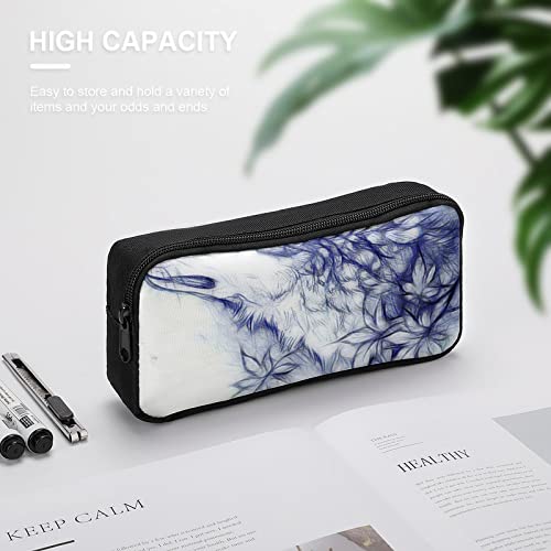 Autumn Wolf Drawing Large Pencil Case Minimalist Pen Pouch Portable Makeup Bag for Middle High College Office School