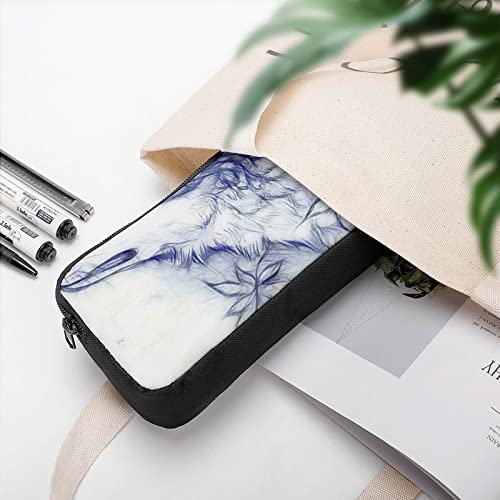 Autumn Wolf Drawing Large Pencil Case Minimalist Pen Pouch Portable Makeup Bag for Middle High College Office School