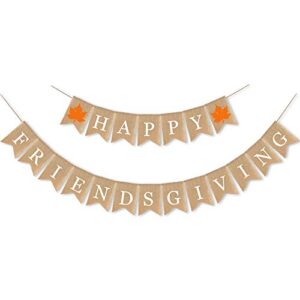 7-gost Burlap Happy Friendsgiving Banner Fall Autumn Friend Party Garland Supplies