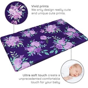 TANOFAR Baby Minky Blanket and playard Sheet Purple Flower