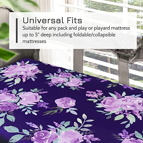 TANOFAR Baby Minky Blanket and playard Sheet Purple Flower