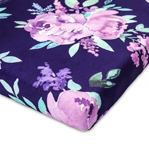 TANOFAR Baby Minky Blanket and playard Sheet Purple Flower