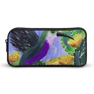 paint hummingbird large pencil case minimalist pen pouch portable makeup bag for middle high college office school