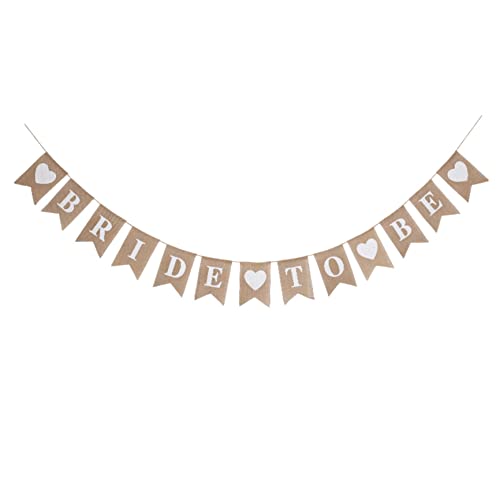 BRIDE TO BE Bunting Banner, Hessian Burlap Garland Bunting for Wedding, Bridal Shower, Hen Party Decoration