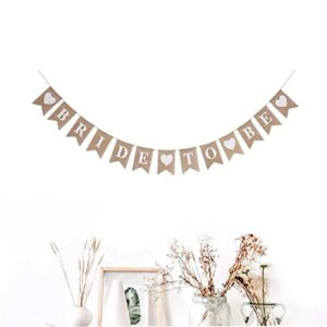 BRIDE TO BE Bunting Banner, Hessian Burlap Garland Bunting for Wedding, Bridal Shower, Hen Party Decoration