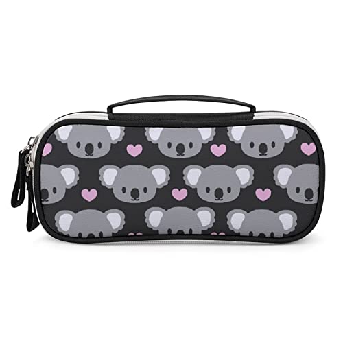 Koala Pattern Pencil Case Bag Large Capacity Stationery Pouch with Handle Portable Makeup Bag Desk Organizer