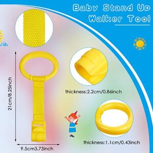 4 Pieces Baby Stand Up Walker Tool Ring for Playpen Toddler Crib Hooks General Use Toddler Training Ring Baby Toys Bed Rings for Baby Stand Up (Yellow, Red, Green, Blue)