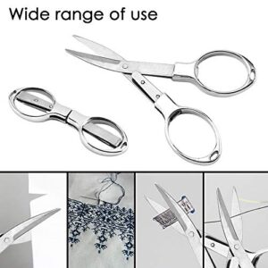 maxin Scissors,4 Pcs Folding Scissors, Stainless Steel Telescopic Cutter Scissors Folding Safety Scissors Trip Scissors for Home,Office,School, Camping