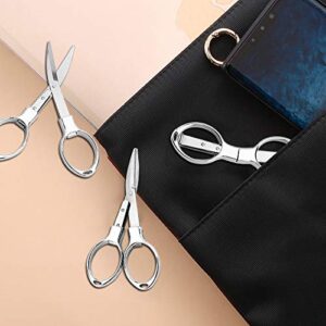 maxin Scissors,4 Pcs Folding Scissors, Stainless Steel Telescopic Cutter Scissors Folding Safety Scissors Trip Scissors for Home,Office,School, Camping