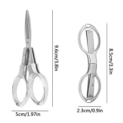 maxin Scissors,4 Pcs Folding Scissors, Stainless Steel Telescopic Cutter Scissors Folding Safety Scissors Trip Scissors for Home,Office,School, Camping