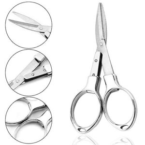 maxin Scissors,4 Pcs Folding Scissors, Stainless Steel Telescopic Cutter Scissors Folding Safety Scissors Trip Scissors for Home,Office,School, Camping