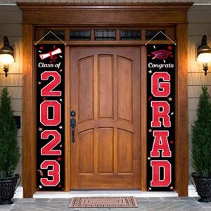 kmuysl 2023 graduation banners,hanging flags porch sign – class of 2023 & congrats grad banner, 2023 graduation decorations party supplies for indoor/outdoor home door decor