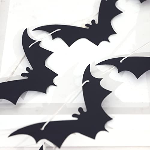 Black Bat Garland - Halloween Bat Banner, Bat Bunting, Gothic Halloween Party Decor, Gothic Bat Banner, Halloween Mantel Decor (Bat Banner)