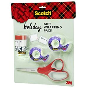 Scotch Gift Wrapping Pack, Includes Gift-Wrap tape, Multi-Purpose Scissors, Expressions Washi Tape, Makes your gifts look great (GiftPack-HOL20)