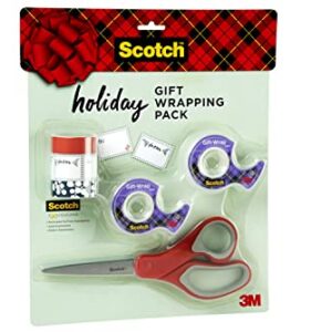 Scotch Gift Wrapping Pack, Includes Gift-Wrap tape, Multi-Purpose Scissors, Expressions Washi Tape, Makes your gifts look great (GiftPack-HOL20)