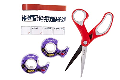 Scotch Gift Wrapping Pack, Includes Gift-Wrap tape, Multi-Purpose Scissors, Expressions Washi Tape, Makes your gifts look great (GiftPack-HOL20)