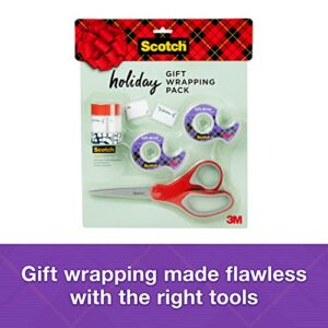 Scotch Gift Wrapping Pack, Includes Gift-Wrap tape, Multi-Purpose Scissors, Expressions Washi Tape, Makes your gifts look great (GiftPack-HOL20)