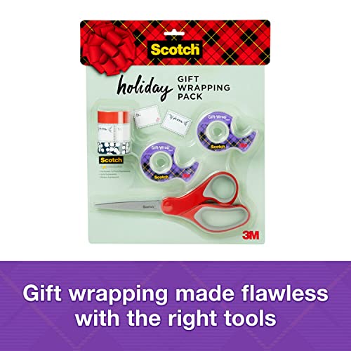 Scotch Gift Wrapping Pack, Includes Gift-Wrap tape, Multi-Purpose Scissors, Expressions Washi Tape, Makes your gifts look great (GiftPack-HOL20)