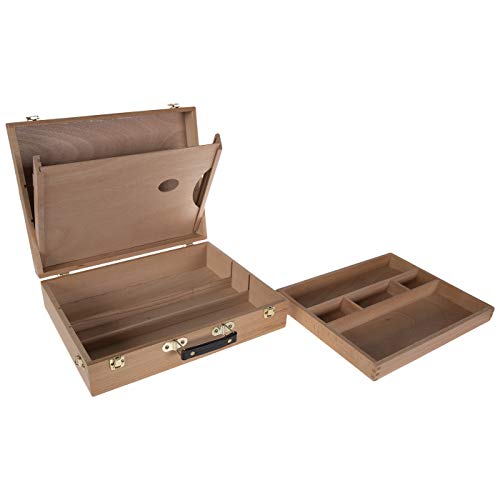 Artist's Supply Painting Sketch Box, Hard Beechwood Extra Large All Media Storage Case