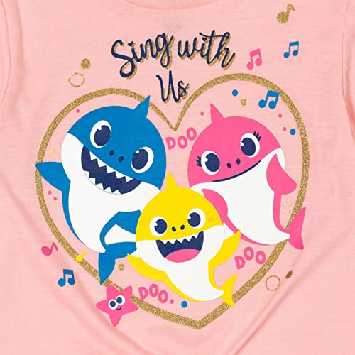 Pinkfong Baby Shark Daddy Mommy Baby Girls T-Shirt Legging Blue/Pink 18-24 Months