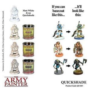 The Army Painter Quickshade Miniature Varnish for Miniature Painting, Dark Tone Model Paint Quickshade Varnish, Pot/Can, 250 ml, Approximately 8.45 oz