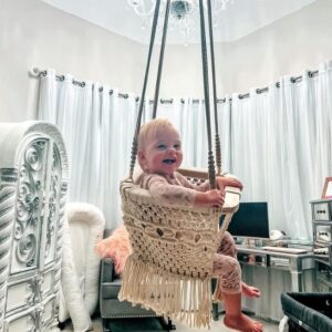 S.N.HANDICRAFTS Luxurious Boho Macrame Baby Swing Natural Rope Hammock for Baby Macrame Swing Chair for Baby SN 55 One Size