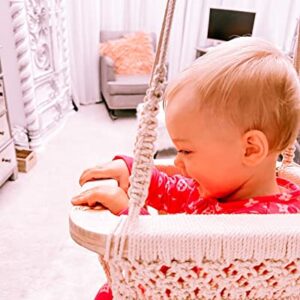 S.N.HANDICRAFTS Luxurious Boho Macrame Baby Swing Natural Rope Hammock for Baby Macrame Swing Chair for Baby SN 55 One Size