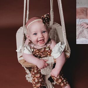 S.N.HANDICRAFTS Luxurious Boho Macrame Baby Swing Natural Rope Hammock for Baby Macrame Swing Chair for Baby SN 55 One Size