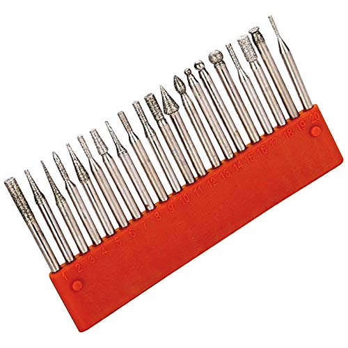 Diamond Engraving Bits Set For Dremel Rotary Tool Stone Engraver Bit Gemstone Shaping Etching Accessory Kit Coated Drill Rock Working Jewelry Etcher Gem Wood Metal Sea Shell Ceramic Porcelain Glass