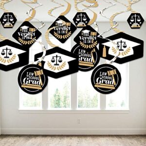 Big Dot of Happiness Law School Grad - Future Lawyer Graduation Party Hanging Decor - Party Decoration Swirls - Set of 40