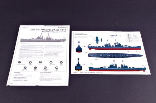 Trumpeter 1/700 USS Baltimore CA68 Heavy Cruiser 1943 Model Kit