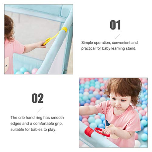 TOYANDONA 8pcs Baby Toddler Crib Pull Ring Safety Stand Up Rings for Kids Walking Training Tool