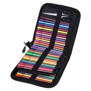 Canvas Pencil Wrap 72/120 Slots Portable Pencils Roll Up Case Pencil Roll Holder Storage Pouch for Artist, School, Office(72 Slots)