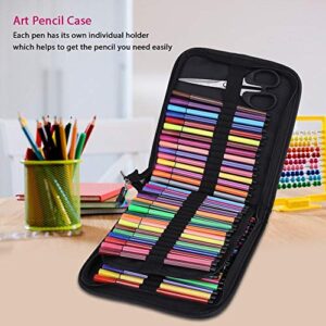 Canvas Pencil Wrap 72/120 Slots Portable Pencils Roll Up Case Pencil Roll Holder Storage Pouch for Artist, School, Office(72 Slots)