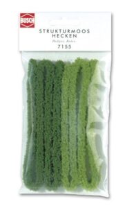 busch 7155 moss hedges 100cm x 10mm n scale scenery kit