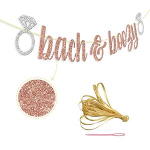 Rose Gold Glitter Bach Boozy Banner, Bridal Shower Party Decorations, Wedding, Engagement Hen Party Decoration Supplies